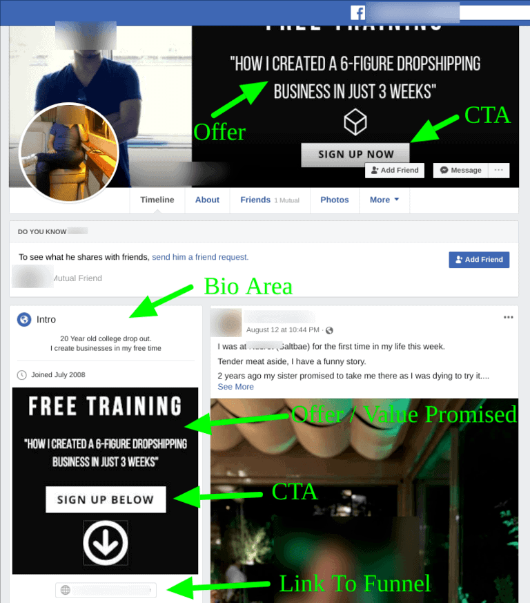 The Facebook Profile Funnel: Free Social Media Sales Funnel Template