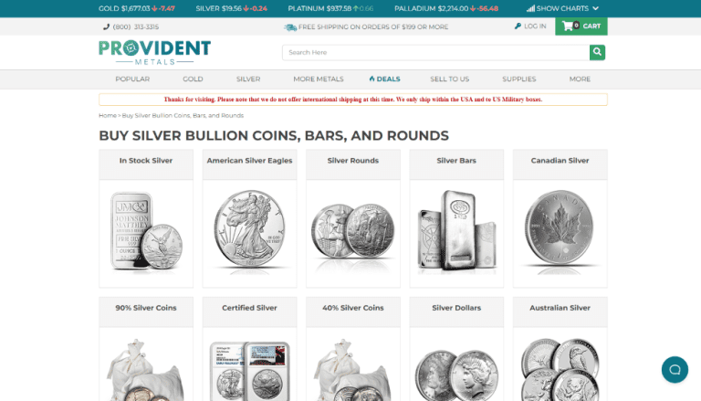 Provident Metals Review: Products, Fees and Security